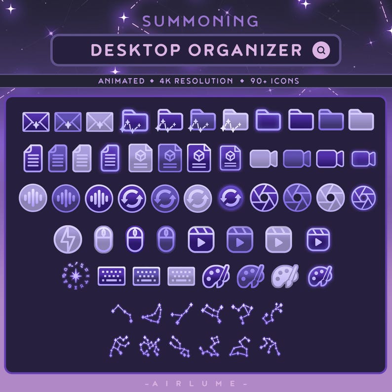 Summoning Circle Desktop Organizer: Animated 4K Wallpaper, 90+ Icons ...