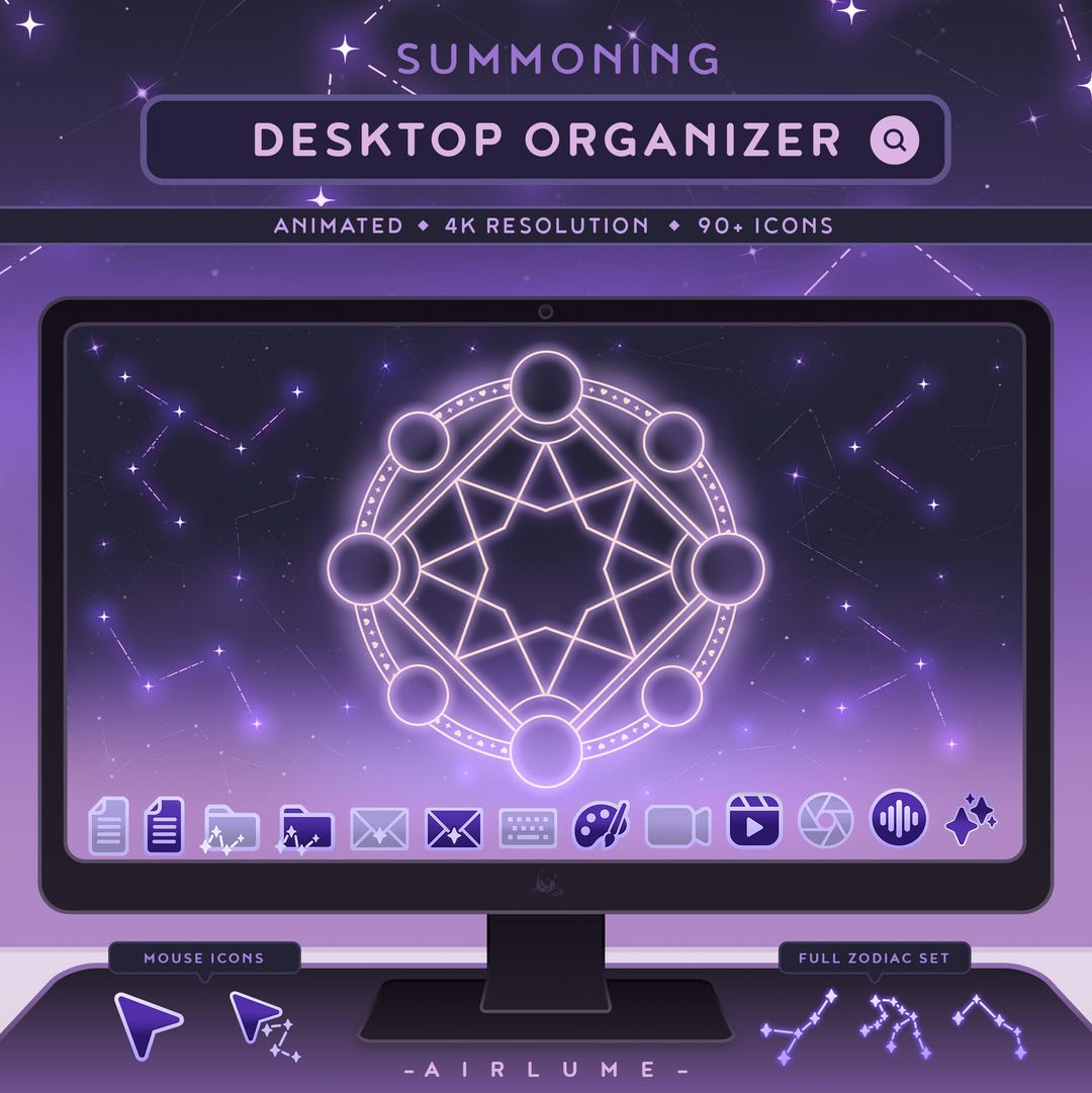 Summoning Circle Desktop Organizer: Animated 4K Wallpaper, 90+ Icons ...