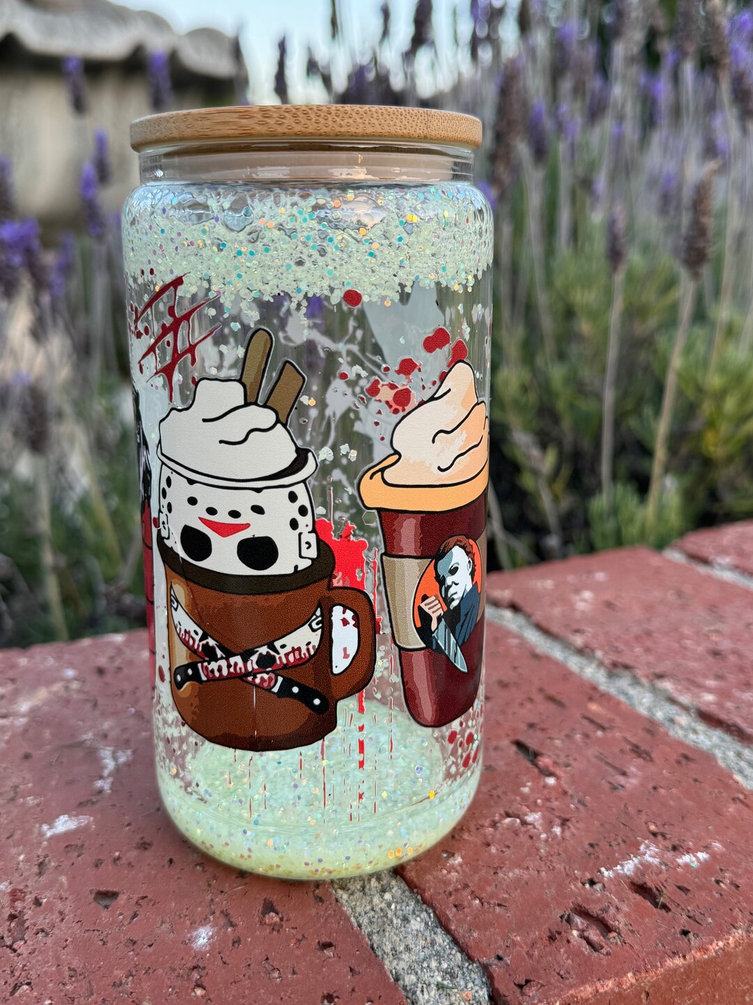 RTS Horror Drinks Snow Globe Glitter Beer Glass - Etsy