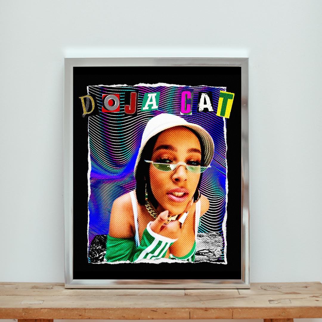 Doja Cat Poster | Pop Music Wall Art | Neon Pop Art Print | Celebrity ...