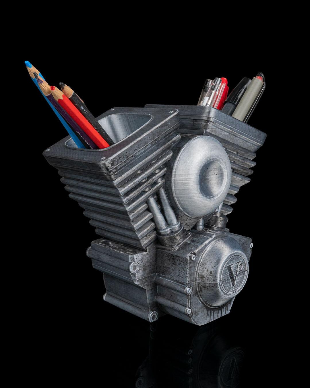 V-twin Tidy – Motorcycle Engine Pen Holder - Etsy