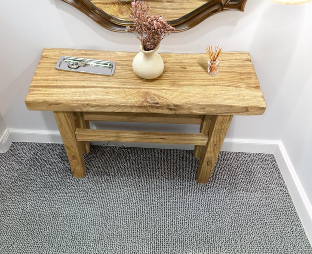 Wooden Rustic Style Handmade Console Table Live Edge Solid Wood Dresser ...
