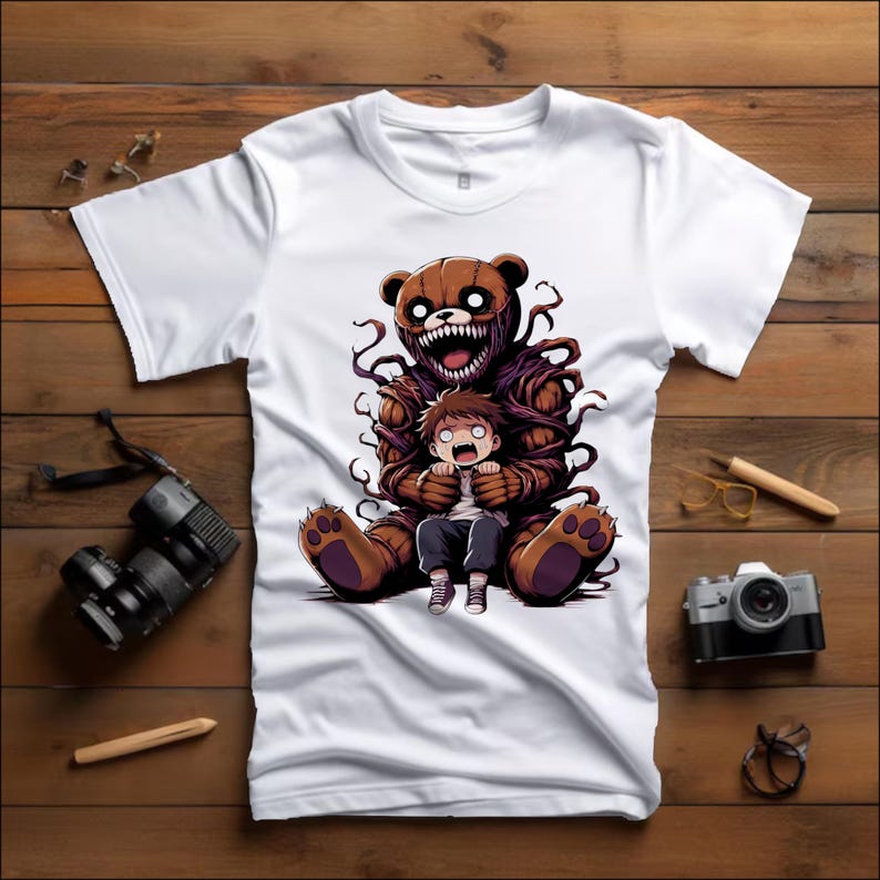 Scary Teddy Bear Png, Creepy Hug Digital Art, Horror Toy Clipart, Dark ...