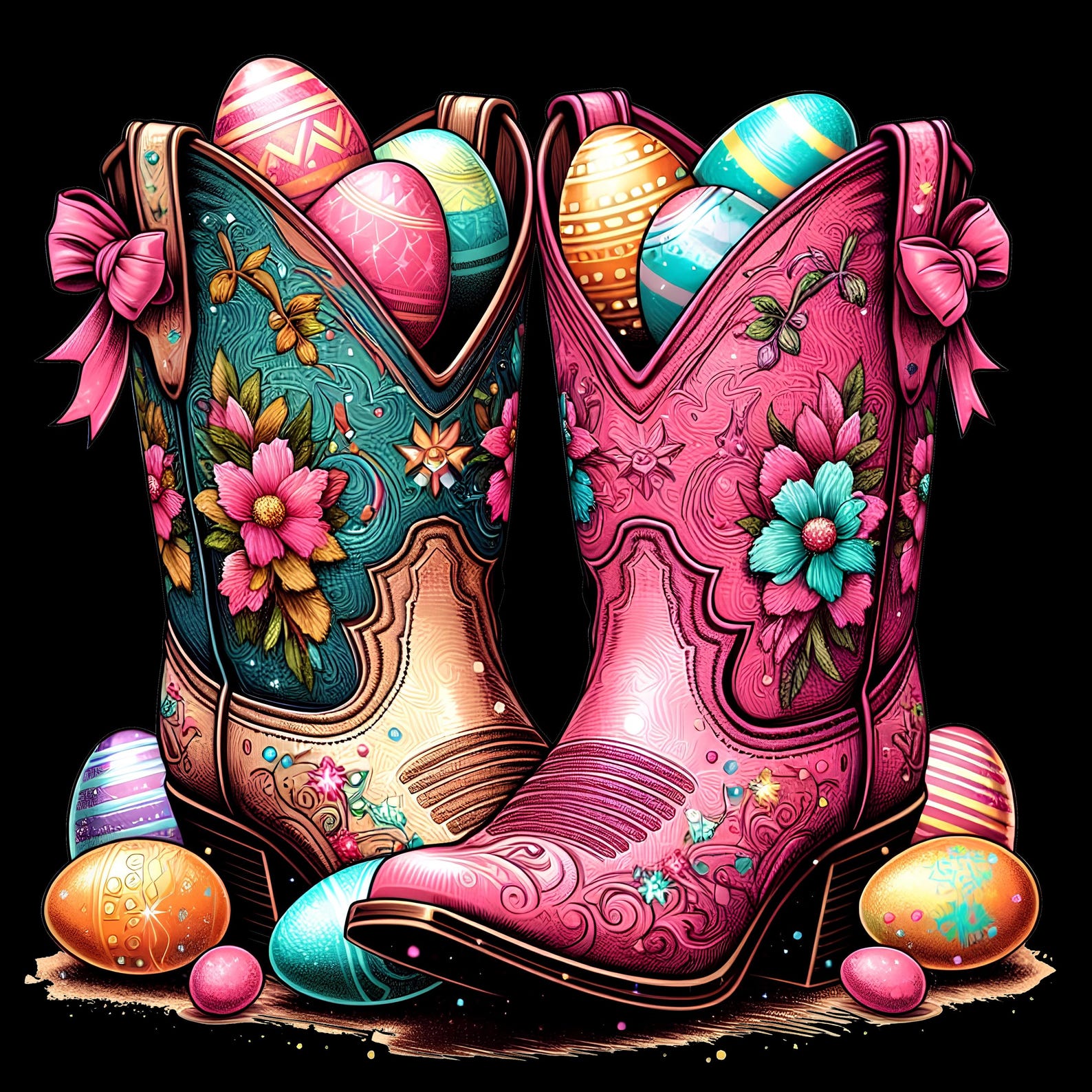 Howdy Easter Png, Cowboy Boots Easter Png, Western Spring Png, Country ...
