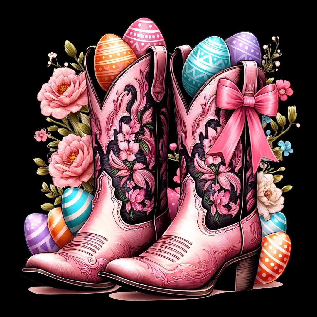 Howdy Easter Png, Cowboy Boots Easter Png, Western Spring Png, Country Easter Png, Retro Easter ...