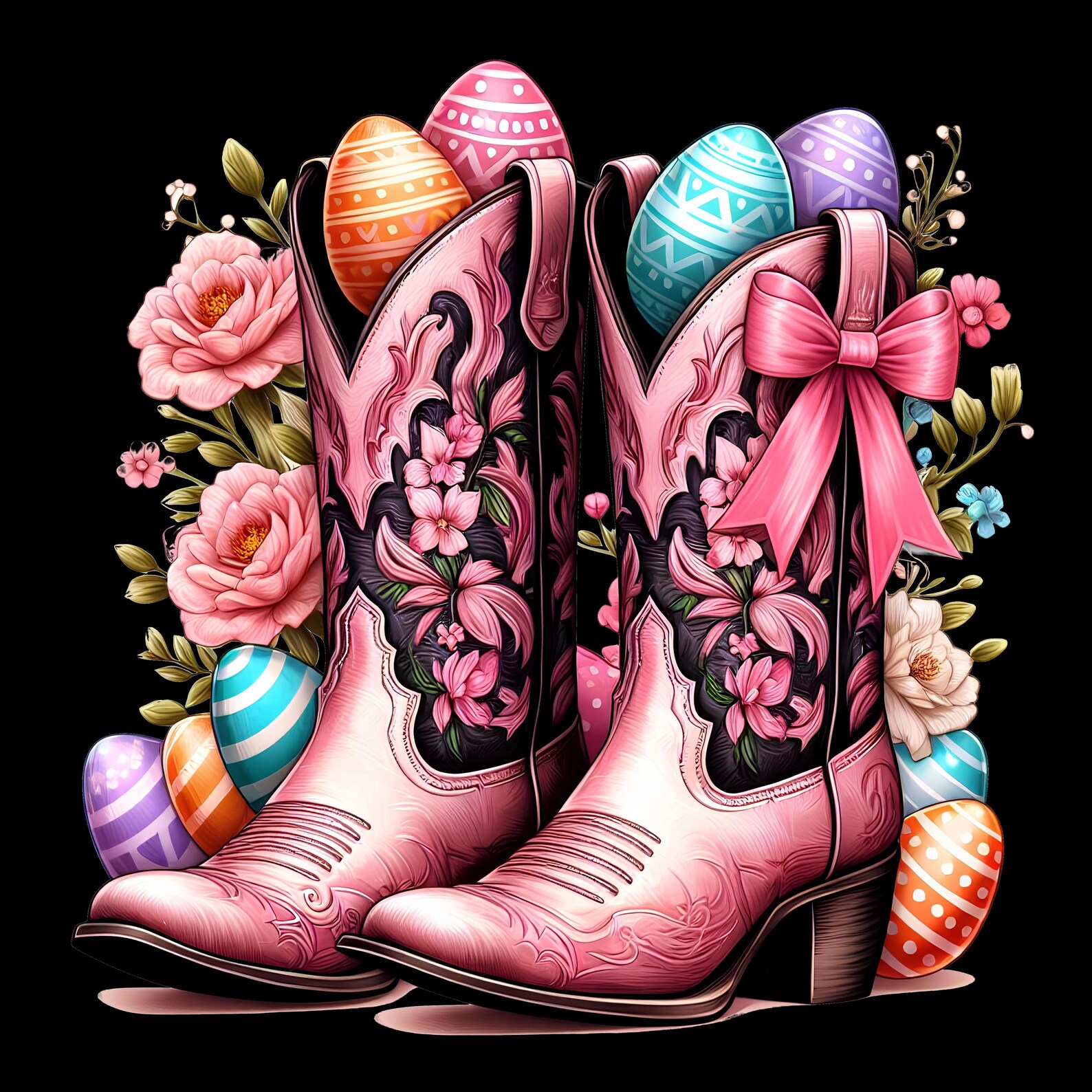 Howdy Easter Png, Cowboy Boots Easter Png, Western Spring Png, Country ...