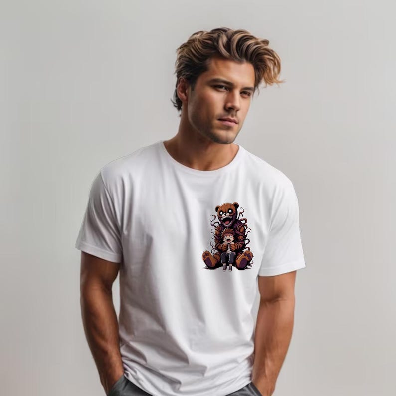 Scary Teddy Bear Png, Creepy Hug Digital Art, Horror Toy Clipart, Dark ...