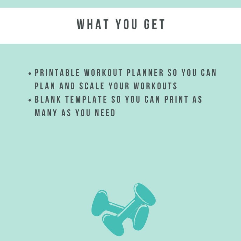 Blank Printable Workout Planner | Plan & Track Your Workouts - Etsy