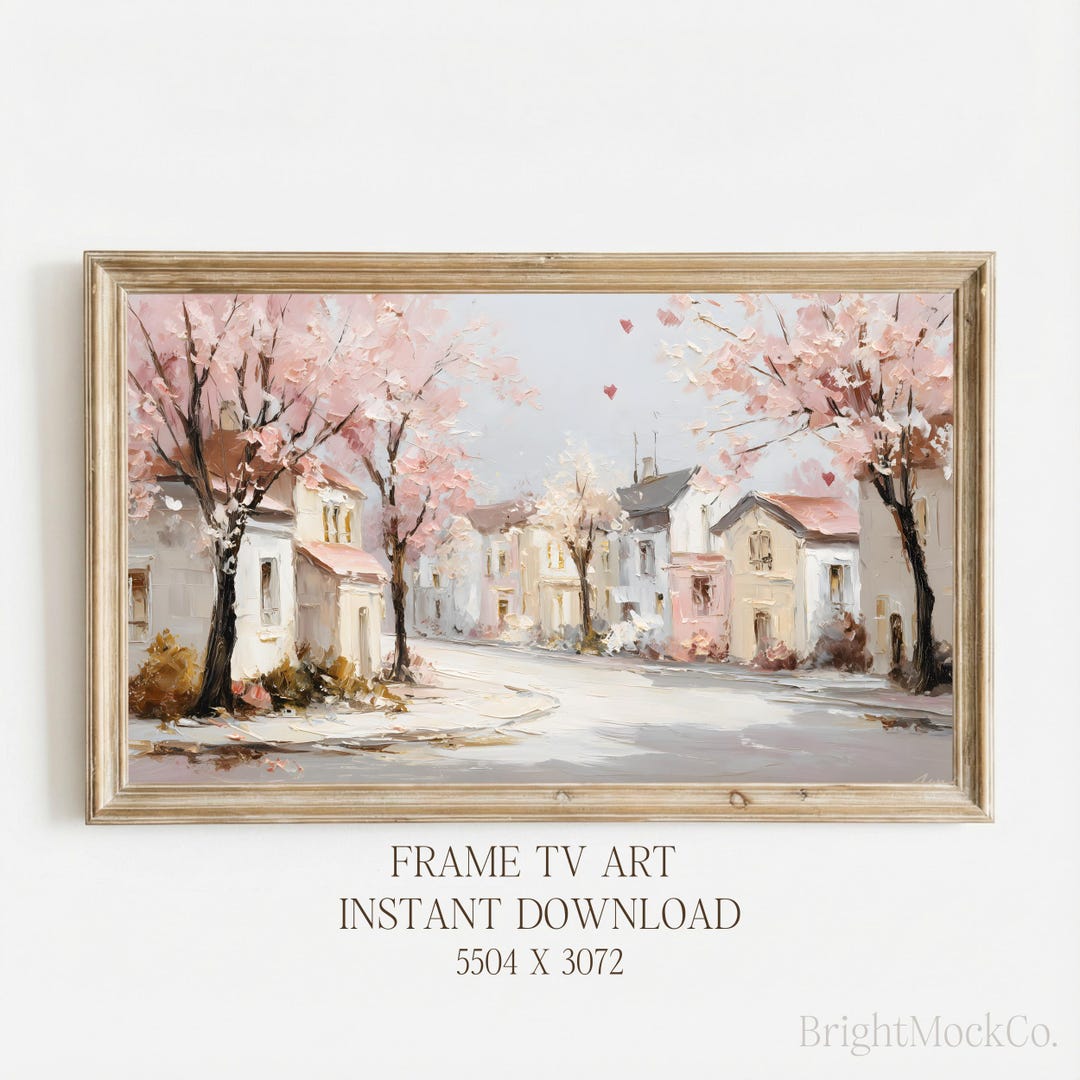 Romantic Valentine’s Day Frame TV Art Featuring Pink Blossom Trees ...