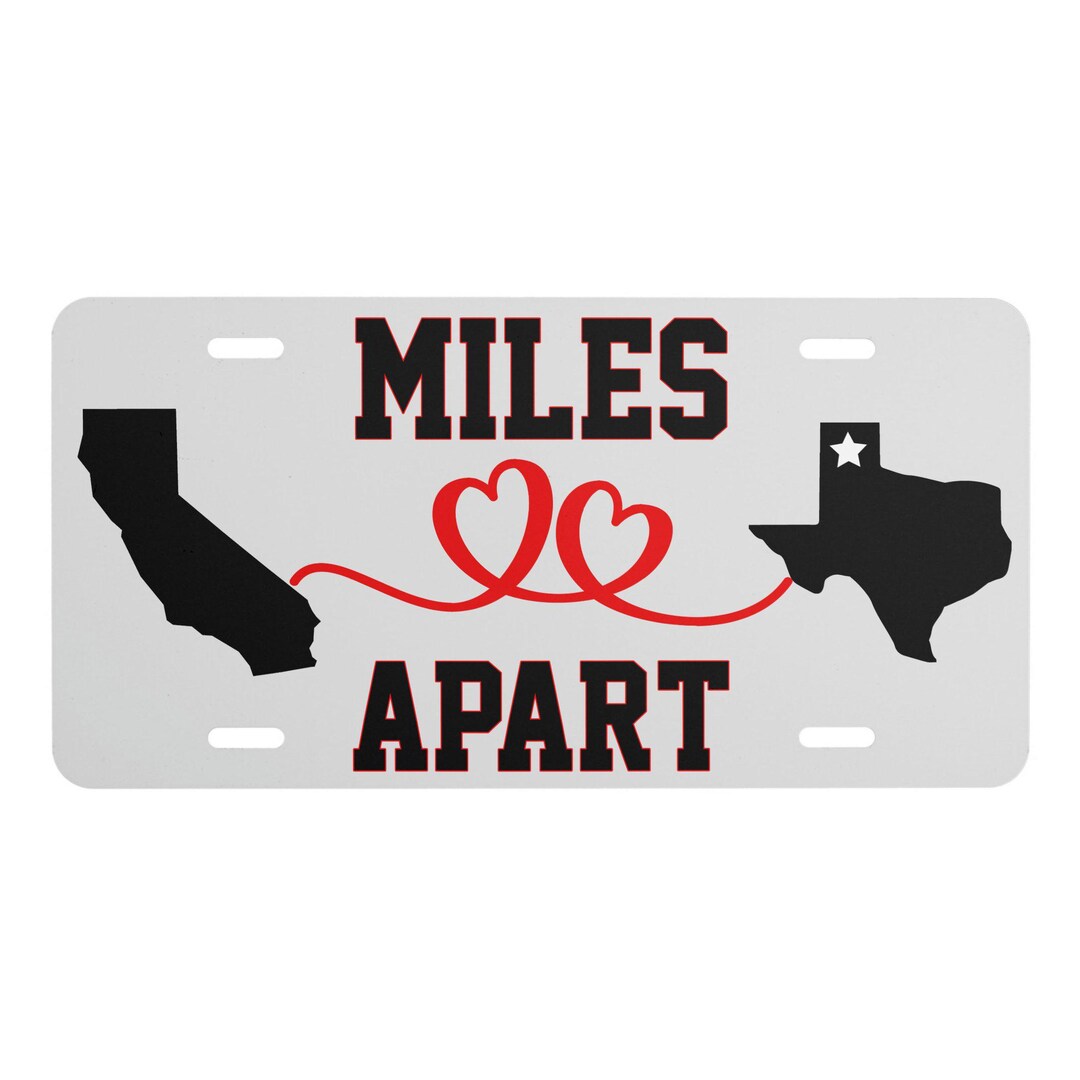 Custom Miles Apart License Plate for Military Sweetheart Girlfriend ...