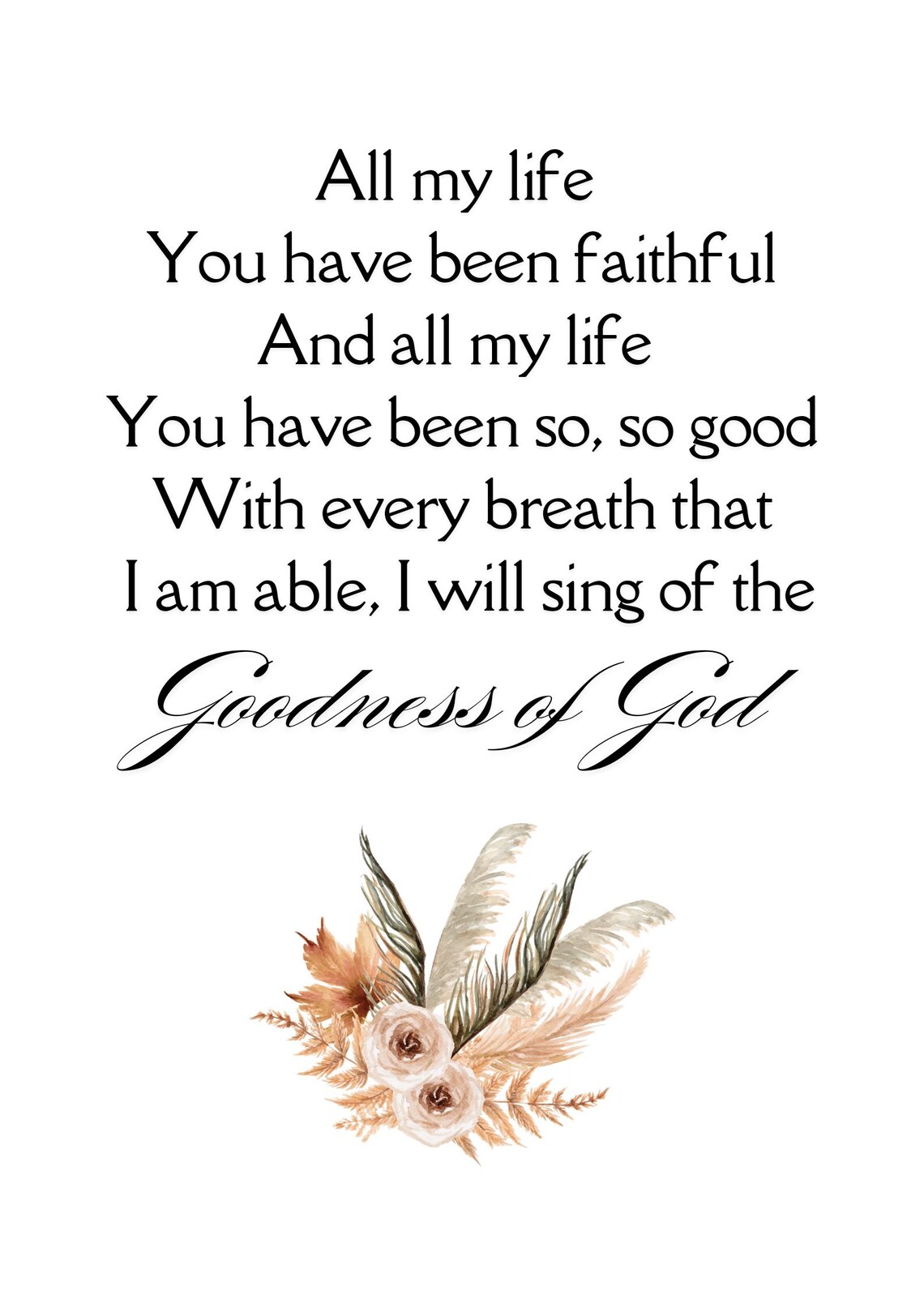 The Goodness of God Printable Wall Art Minimalist Christian Home Decor ...
