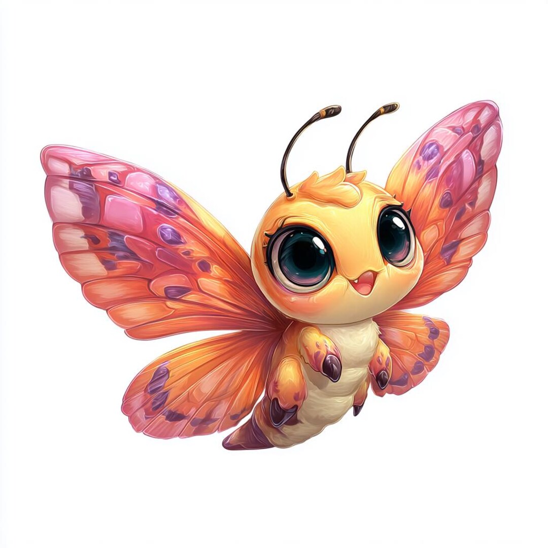 Kawaii Butterfly Clipart | Anime Style PNG Images (digital Download ...