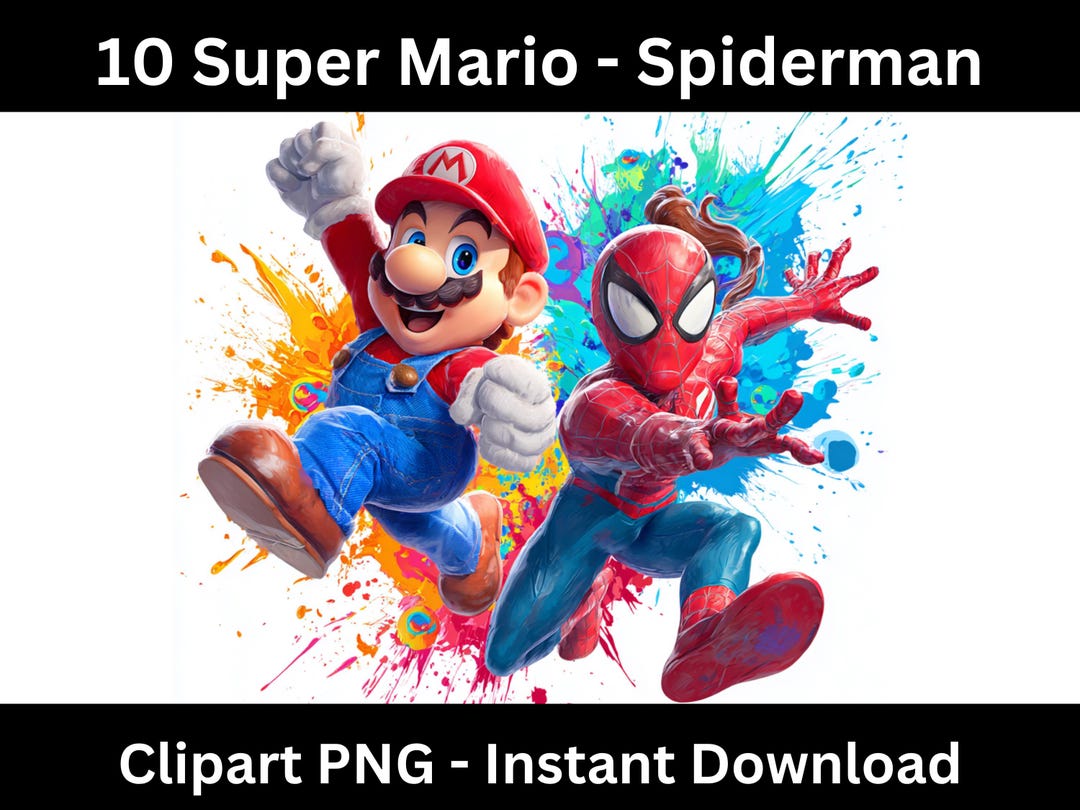 10 Super Mario and Spiderman PNG | Spiderman Clipart | Super Mario ...