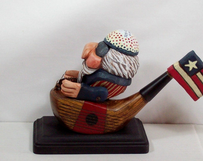 Uncle Sam Wood Carving in a Golf Club Car by LLA Carve - Etsy