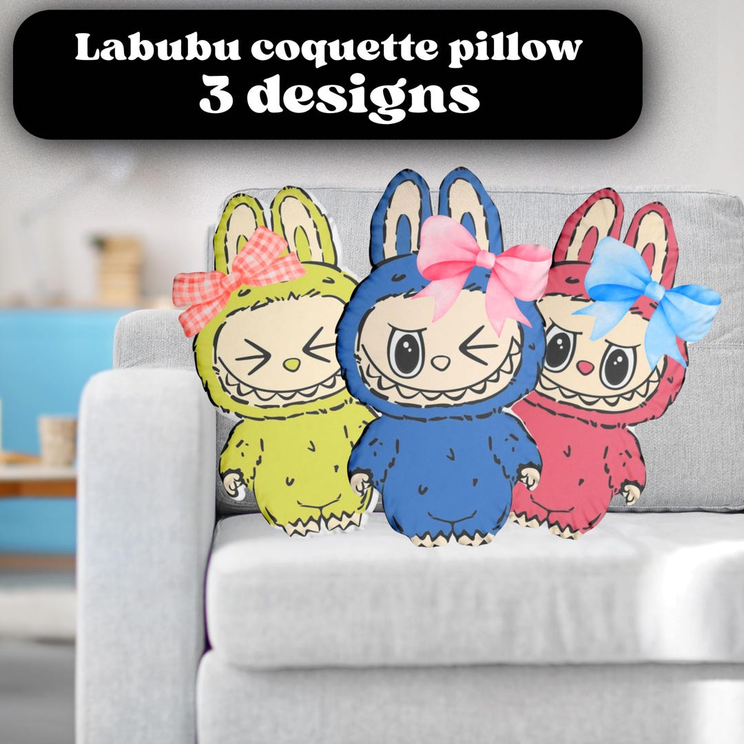 Labubu Coquette Shaped Pillows, Unique Decorative Cushions, Cartoon ...