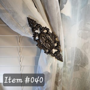 Item # 040 - Traditional Extra Large Drapery Medallion - 9" H X 3-5/8 ...