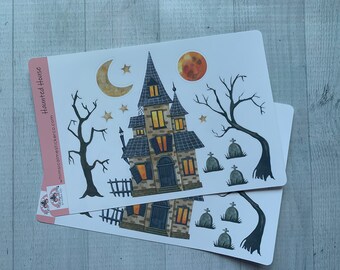 Haunted House Stickers - Etsy