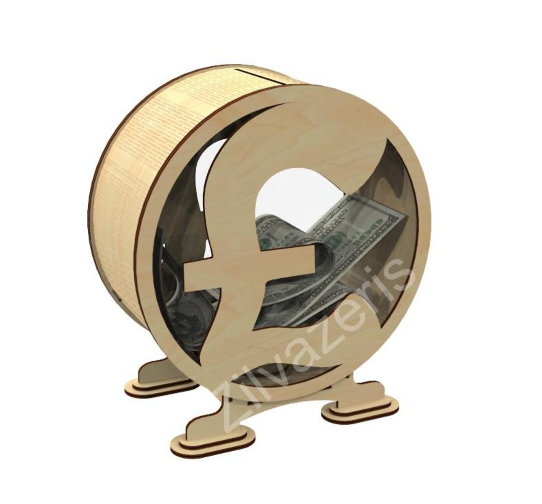 Pound Piggy Bank | Digital Download | Laser Cut File for DIY Money Box ...