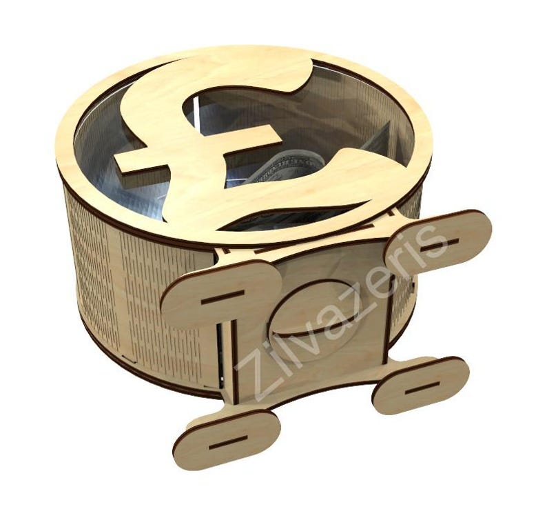 Pound Piggy Bank | Digital Download | Laser Cut File for DIY Money Box ...