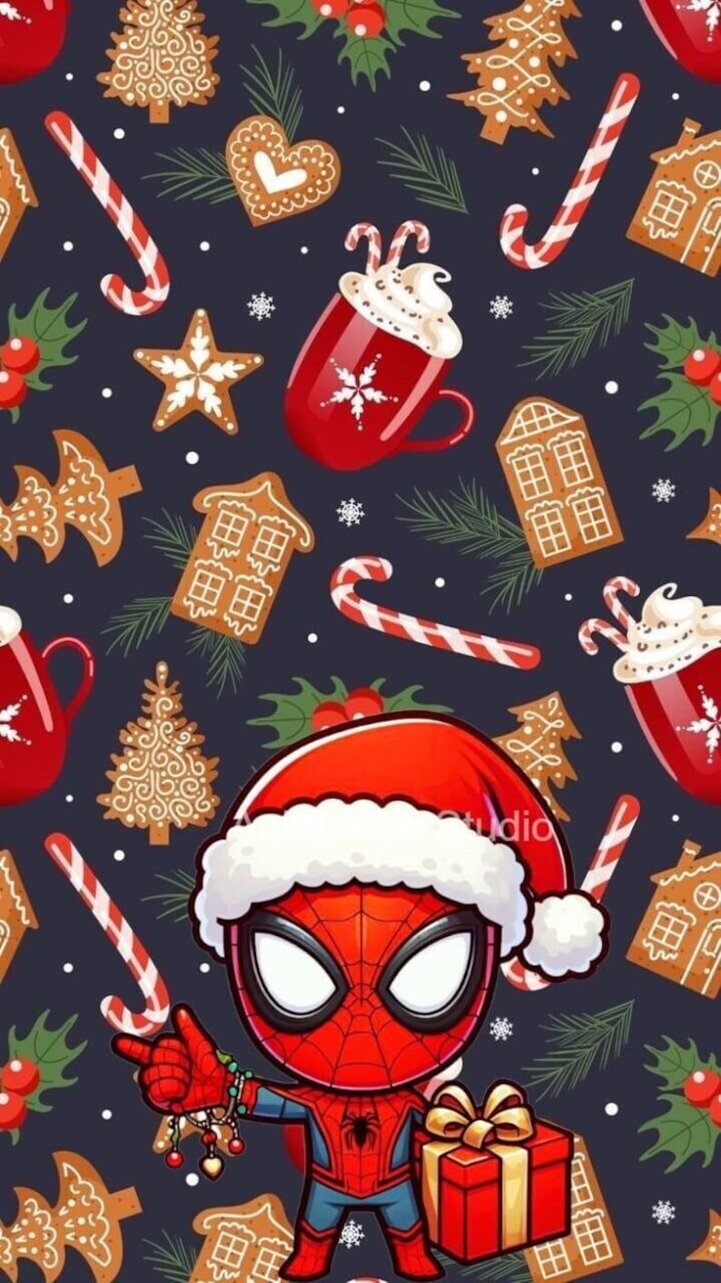 Cute Spiderman Christmas PNG, Baby Superhero Clipart, Spiderman Holiday ...