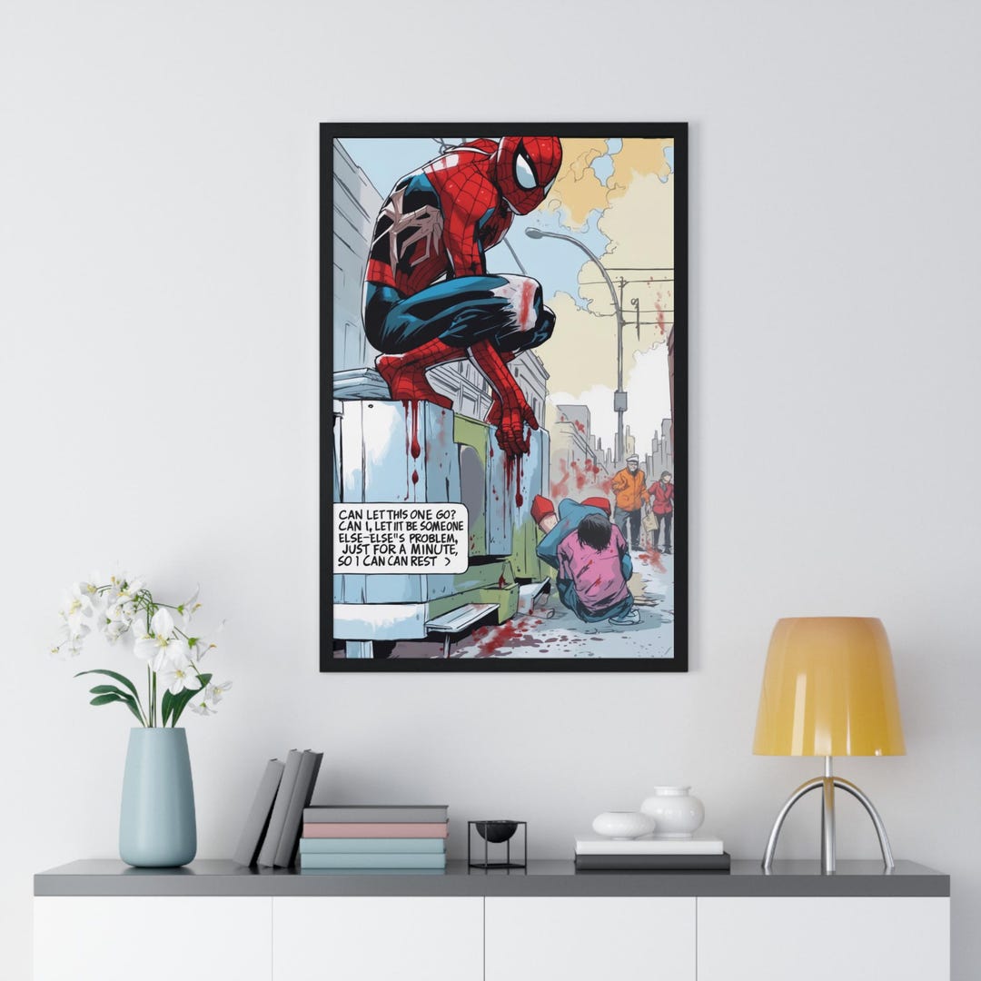 Spiderman Emotional Digital Art Marvel Superhero Wall Art & T-shirt ...