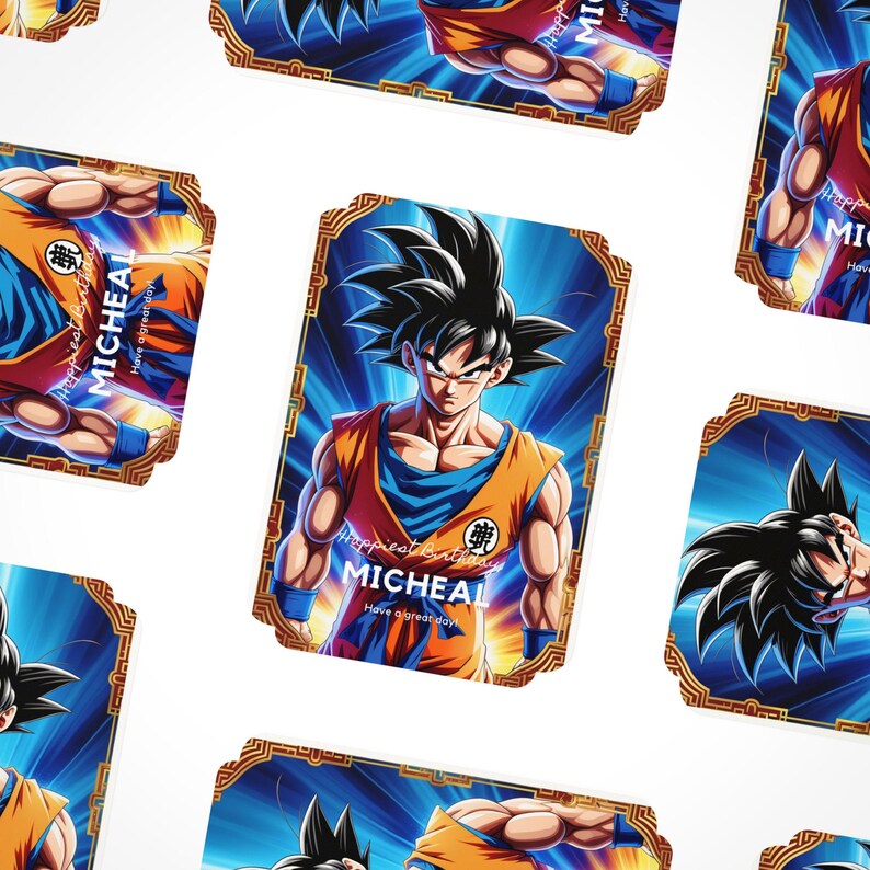 Editable Goku Birthday Card, Canva Template, Anime Party Invitation ...