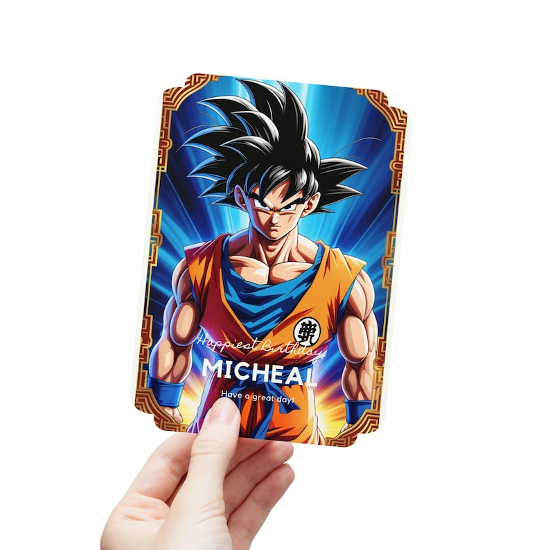 Editable Goku Birthday Card, Canva Template, Anime Party Invitation ...