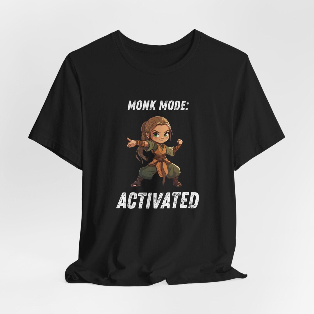 DND Monk Mode: Activated Tee, Funny Dnd Shirt, Unisex T-shirt, Gamer Gift, Roleplaying Tee ...