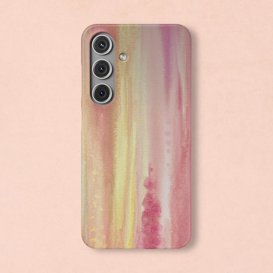 Snap Phone Case – Abstract Art (pink/gold Blooms) - Etsy