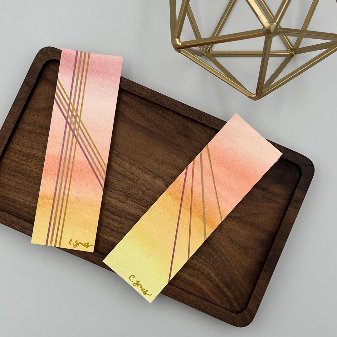 Hand-painted Bookmark – Abstract Metallic Accents - Etsy