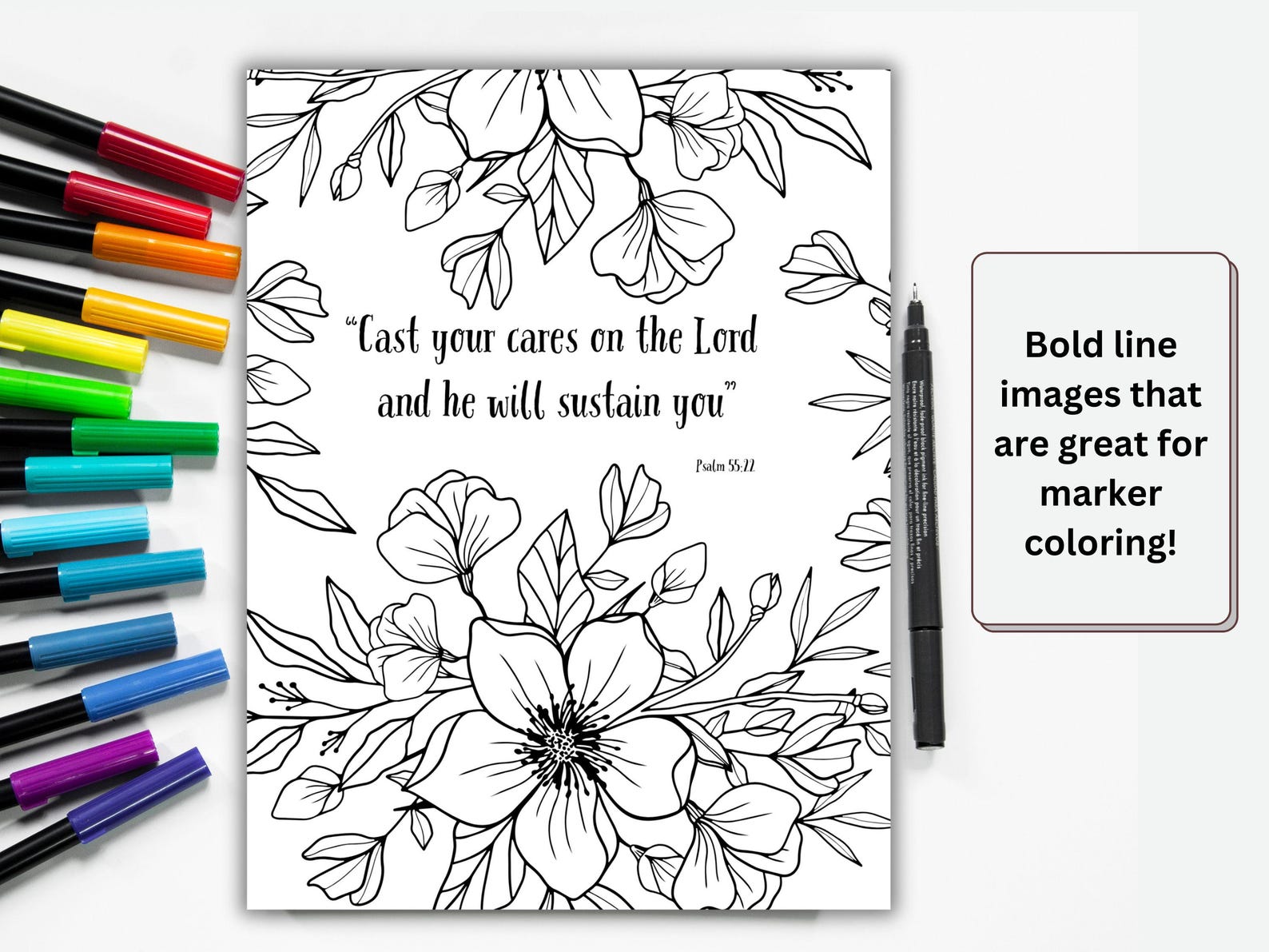 Scripture Bible Verse Floral Coloring Pages, Christian Adult Faith ...