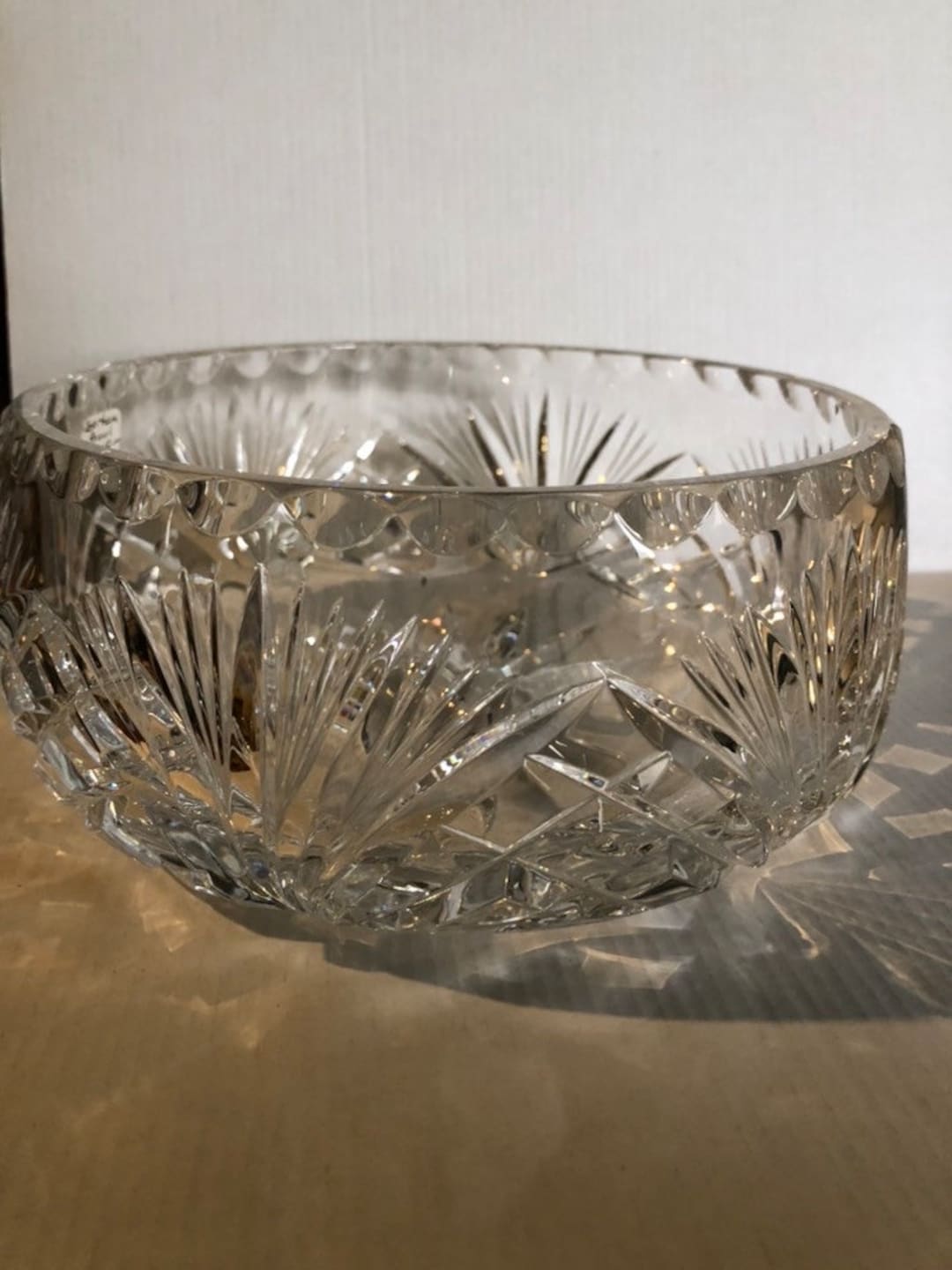 Cut Glass Crystal Bowl Sunflowers Detailed Embellishments Special ...
