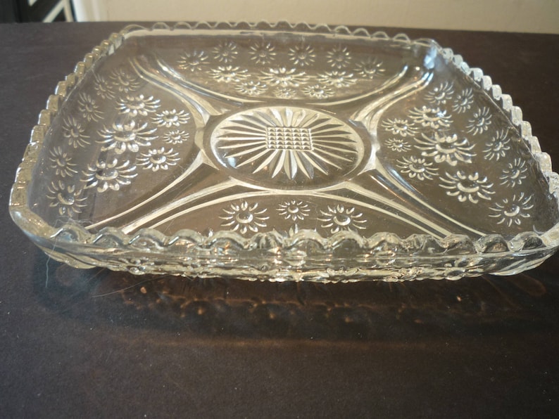 Serving Dish Daisy Sunflower Pattern EAPG Mid Century 1940s - Etsy