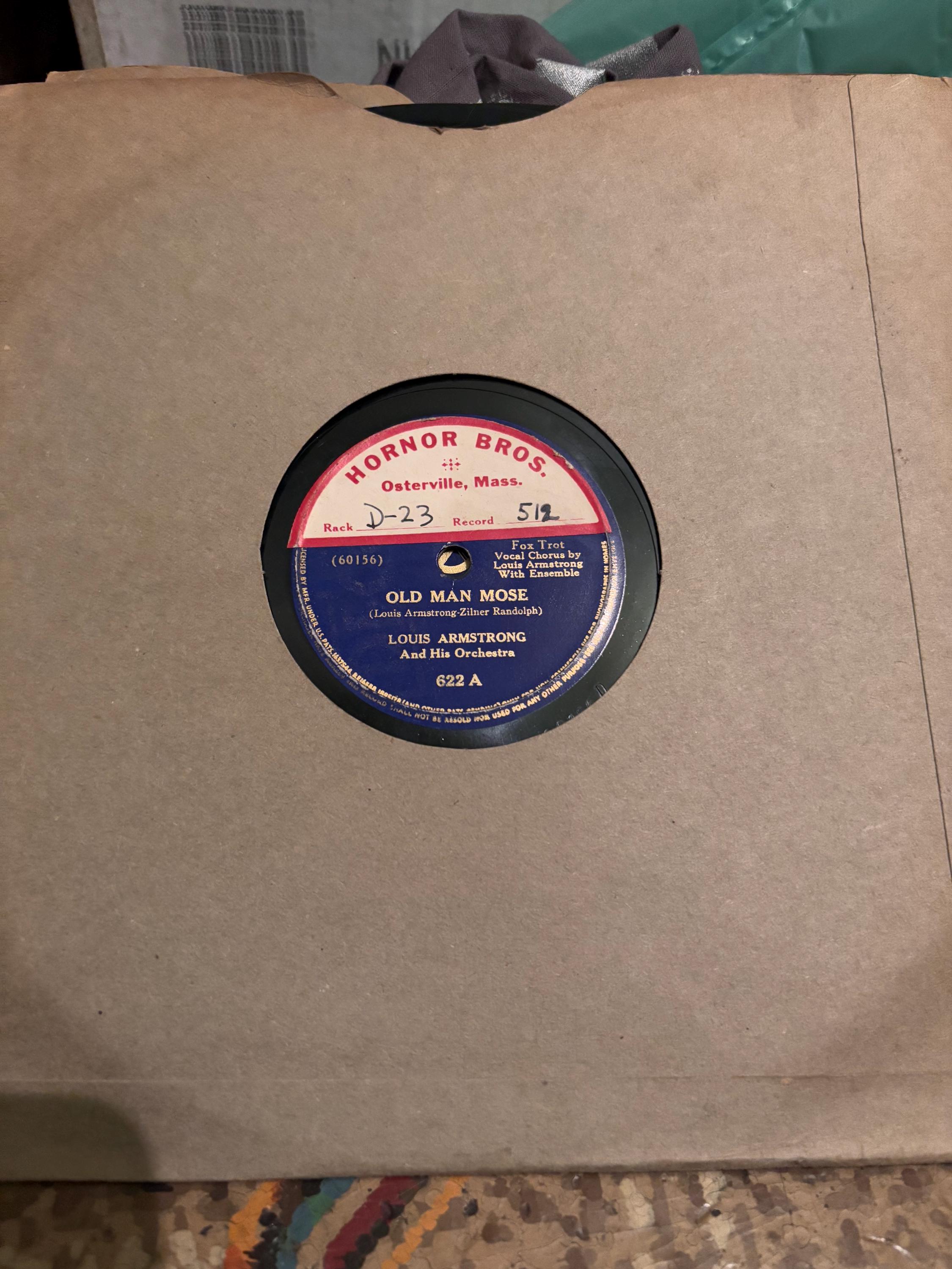 1938 Louis Armstrong Old Man Mose Decca Blue Label Records 78 RPM ...