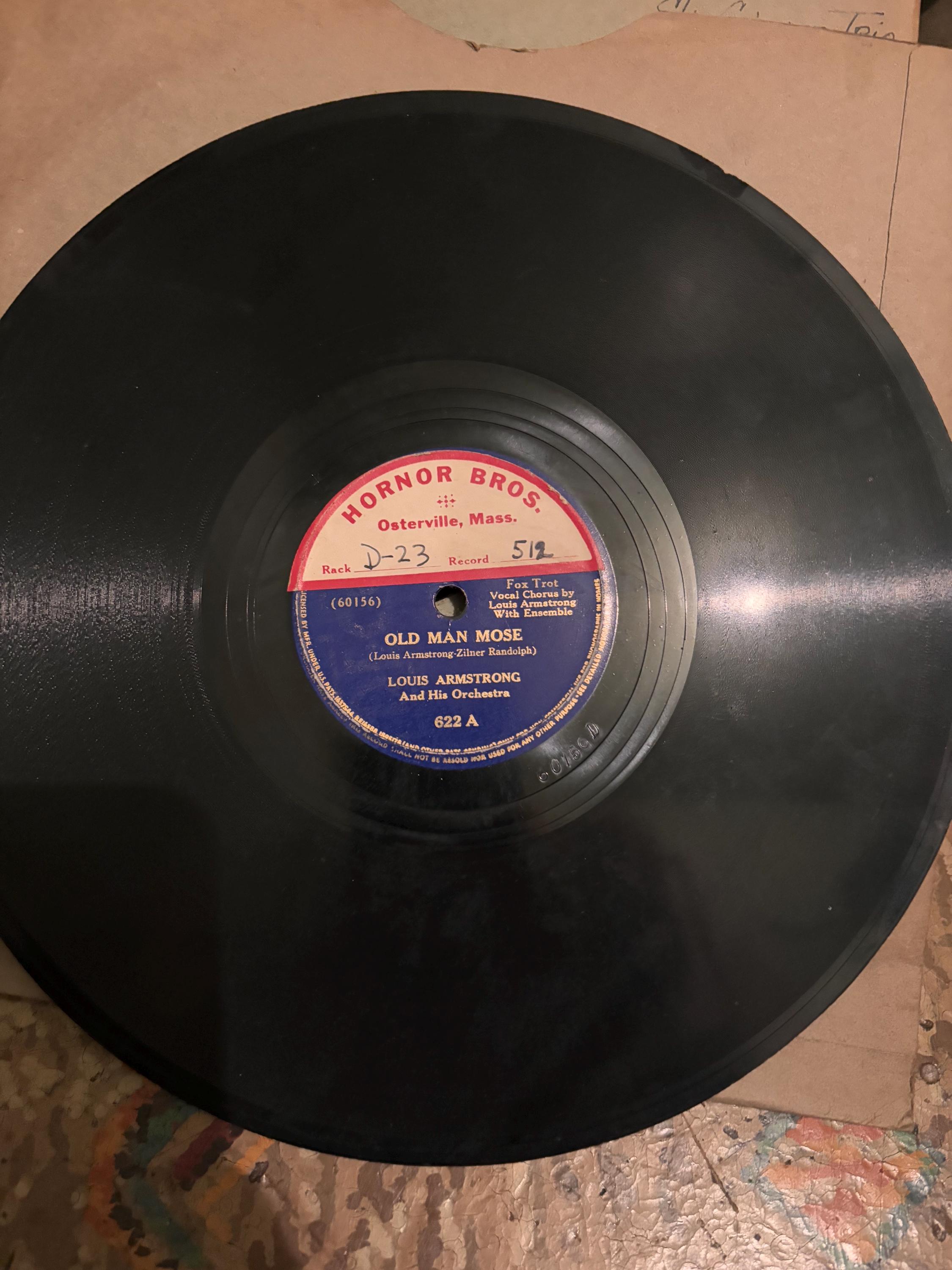 1938 Louis Armstrong Old Man Mose Decca Blue Label Records 78 RPM ...