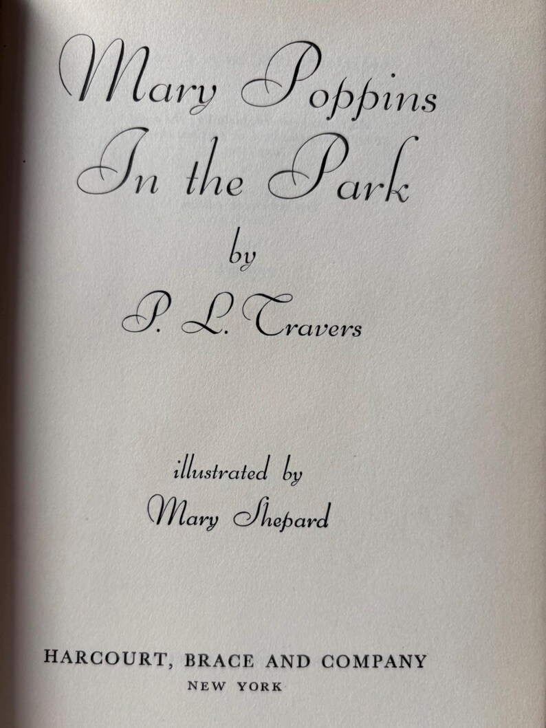 Mary Poppins in the Park by P L Travers - 1952 First American Edition ...