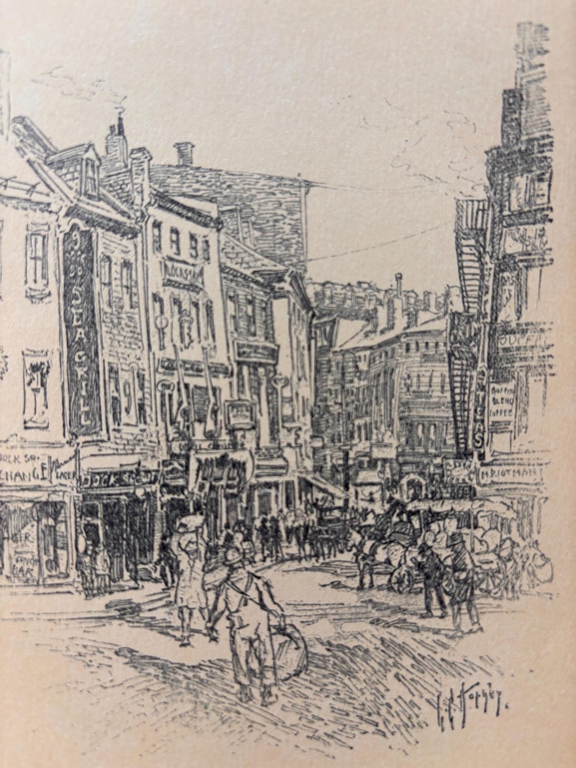 Lester Hornby Boston Old Dock Square | Near Quincy Market | Framed ...