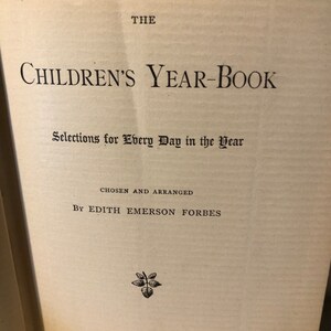 The Children's Year Book by Edith Emerson Forbes 1894 Illustrated First ...