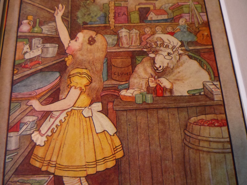 Alice in Wonderland Shopping With Miss Sheep Through the | Etsy