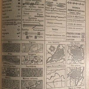 Topography Charts French Language Labels - 1920s Original Published ...