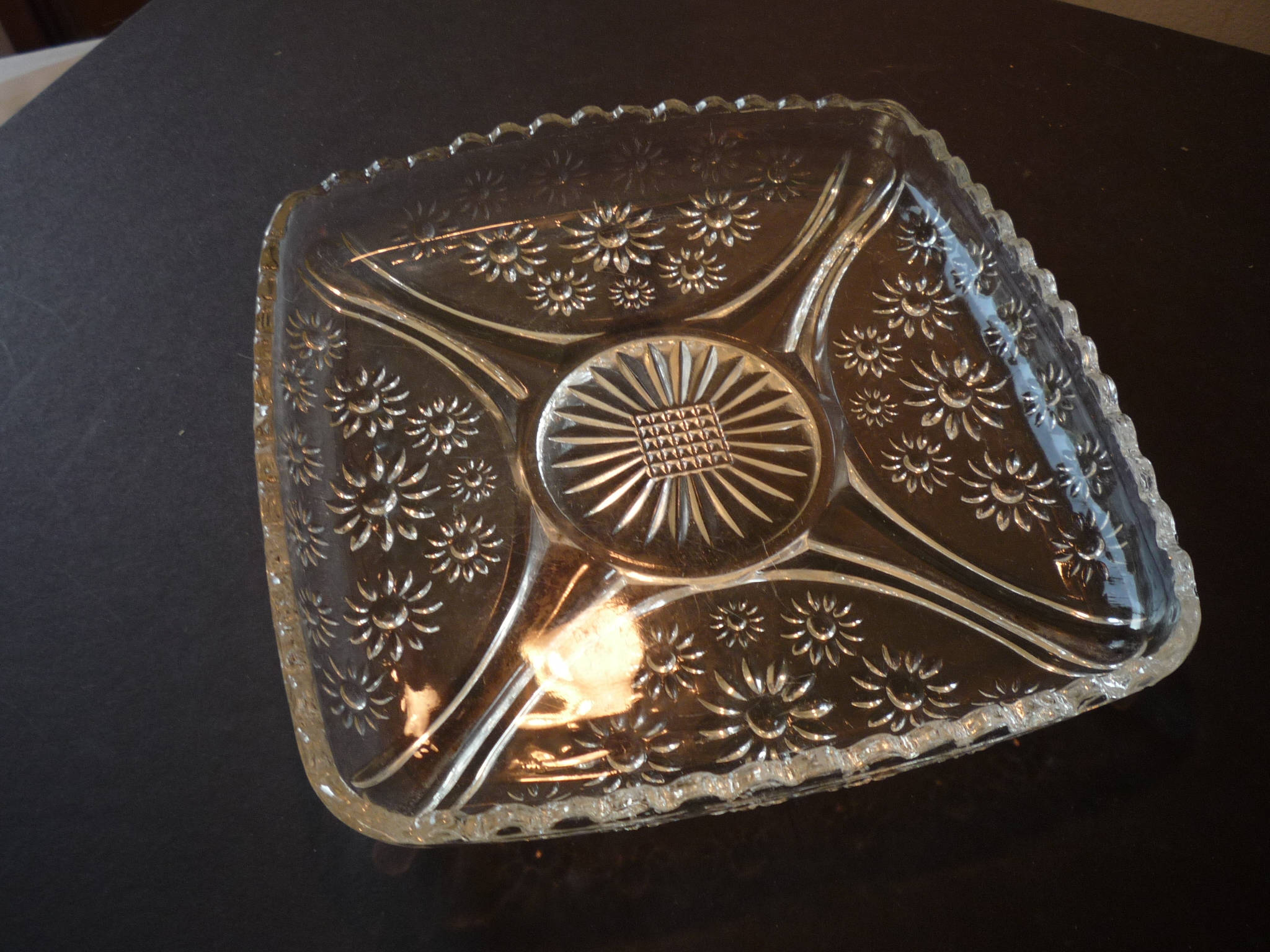 Serving Dish Daisy Sunflower Pattern EAPG Mid Century 1940s | Etsy