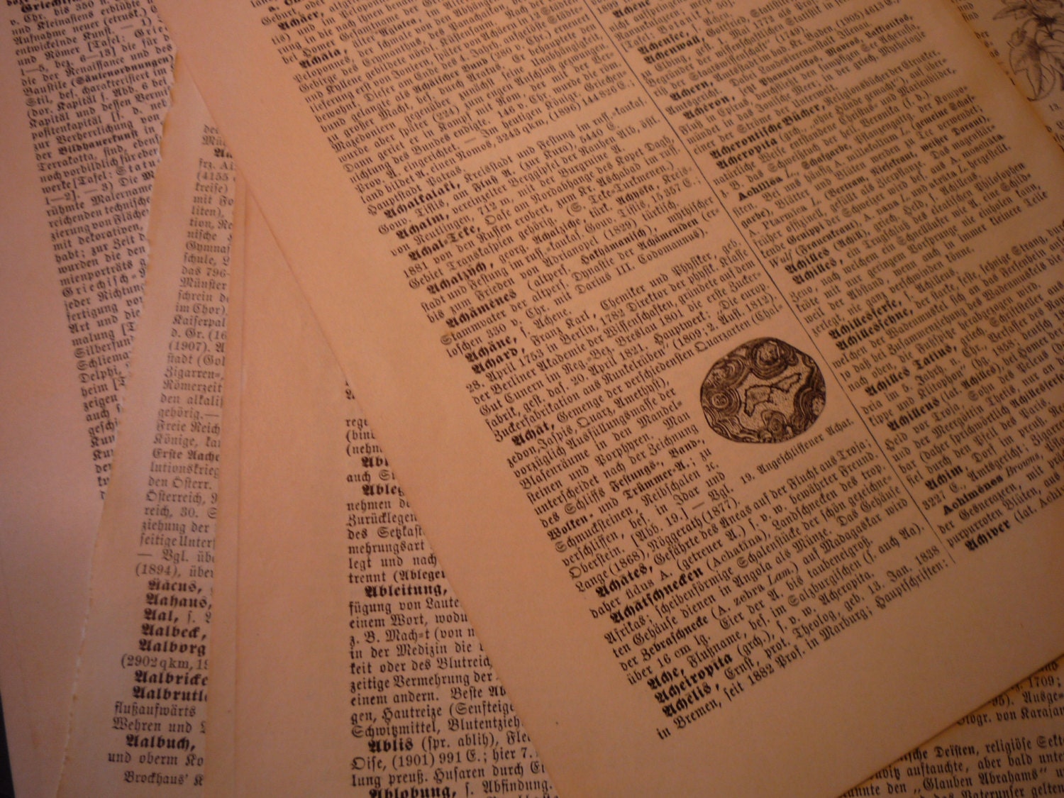 Antique German Dictionary Pages 1902 for scrap booking | Etsy