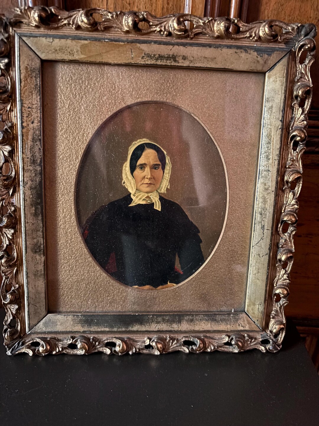 19thc Portrait of Mrs Amanda Alden | Mayflower Descendent | Gilded ...