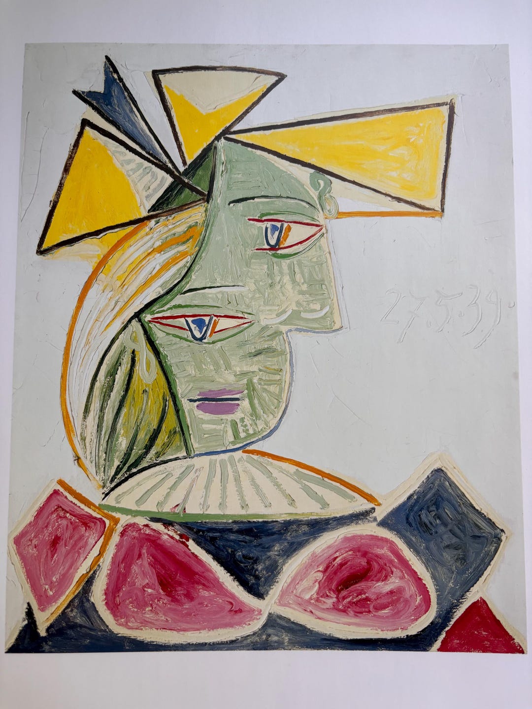 Picasso, Woman With Yellow Hat and Blue Ribbon | Original Published ...