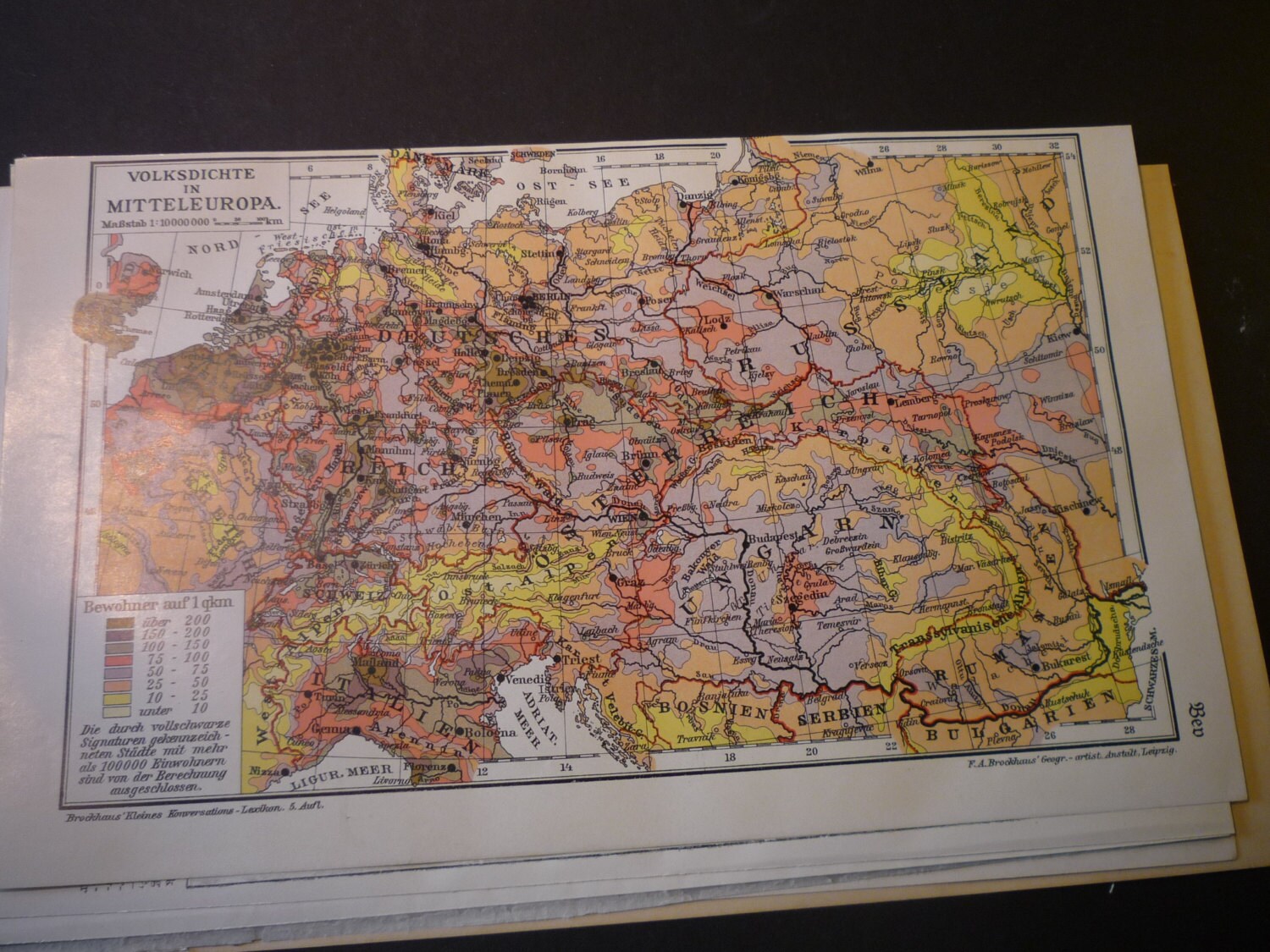 1910 Population Density Infographic Antique Original Color - Etsy
