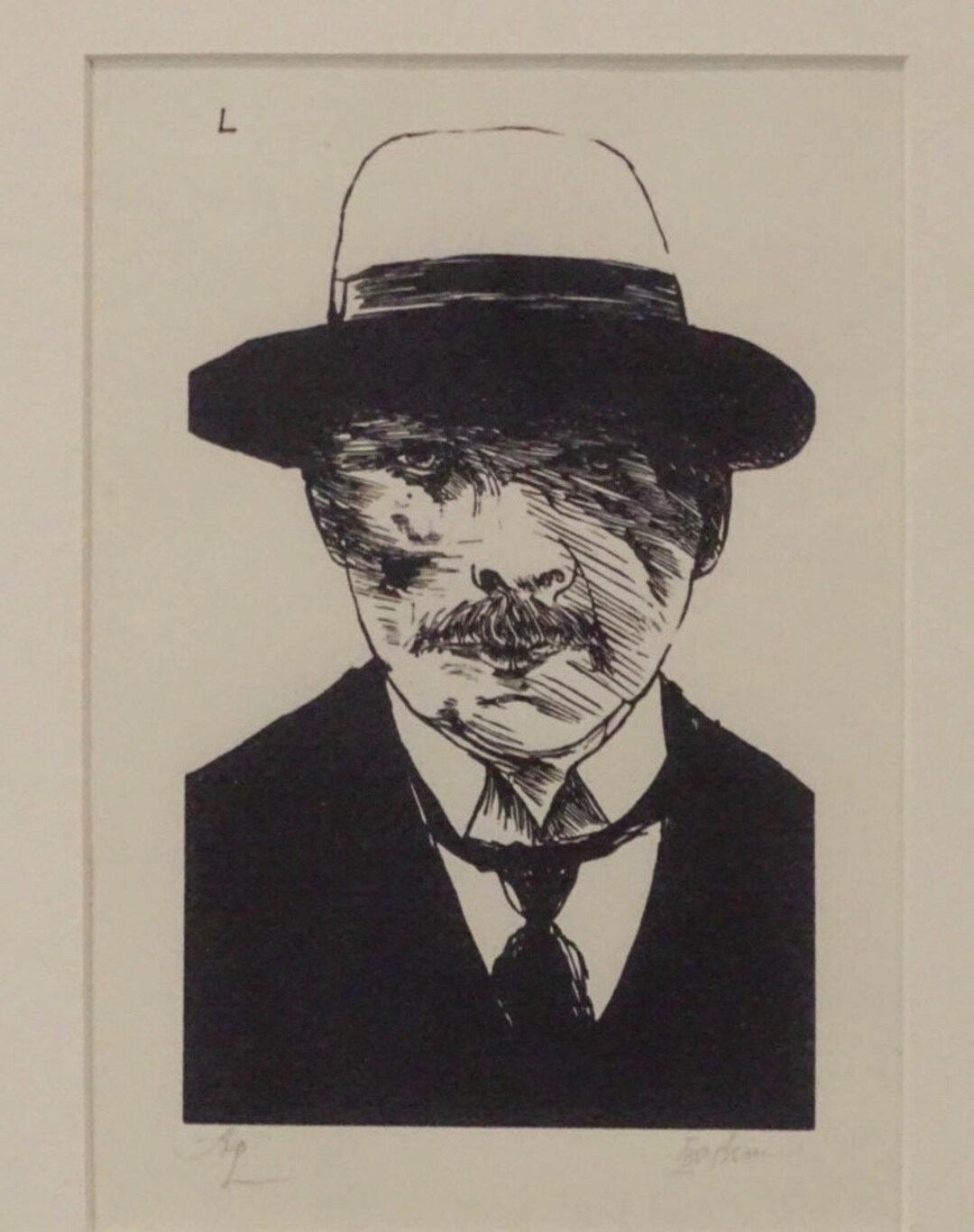 Leonard Baskin Framed Portrait of George Minne, Artist | Original ...