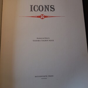 Icons by Tamara Talbot Rice Batchworth Press London 1960 First Edition ...