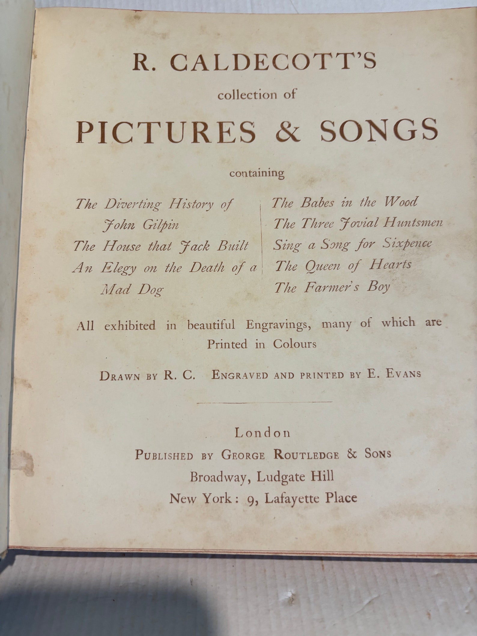 1881 R. Caldecott's Collection of Pictures & Songs by R Caldecott ...