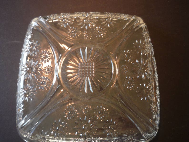 Serving Dish Daisy Sunflower Pattern EAPG Mid Century 1940s - Etsy