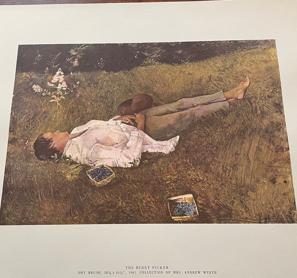 Andrew Wyeth, Berry Picker | Published Lithograph Print Mid 20th ...